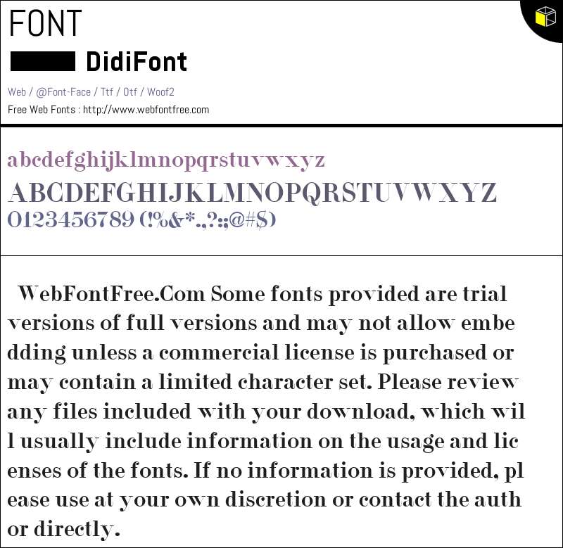 Didi Regular Fonts Downloads - WebFontFree.Com
