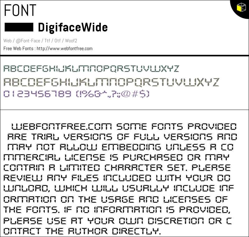 DigifaceWide Regular Fonts Downloads - WebFontFree.Com