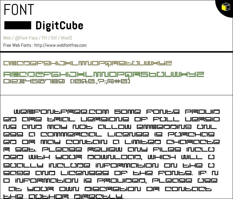 Digit Cube Fonts Downloads - WebFontFree.Com