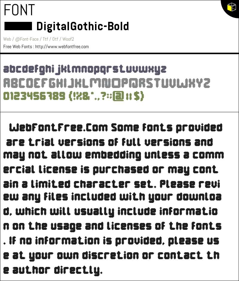 Digital Gothic Bold Fonts Downloads - WebFontFree.Com