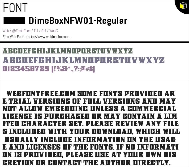 Dime Box NF W01 Regular Fonts Downloads - WebFontFree.Com