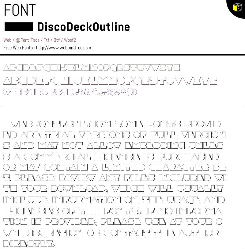 Disco Deck Outline Fonts Downloads - WebFontFree.Com
