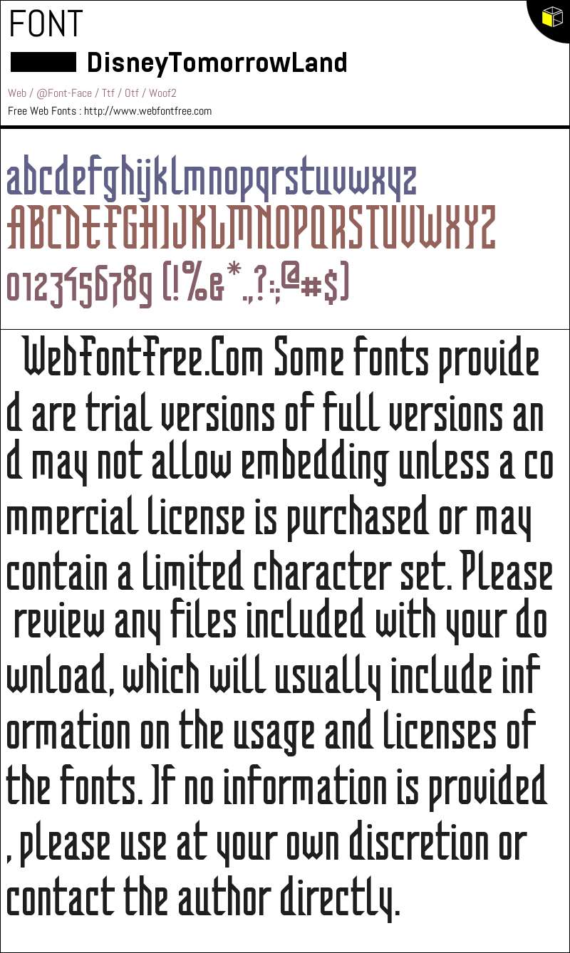 Disney Tomorrow Land Fonts Downloads - WebFontFree.Com