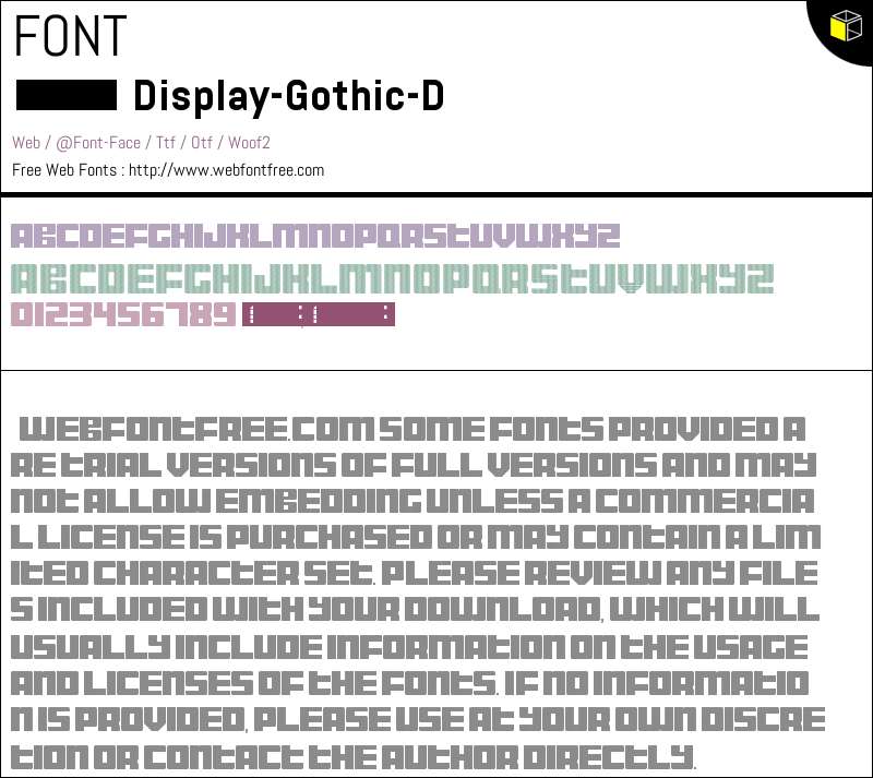 Display Gothic D Regular Fonts Downloads - WebFontFree.Com