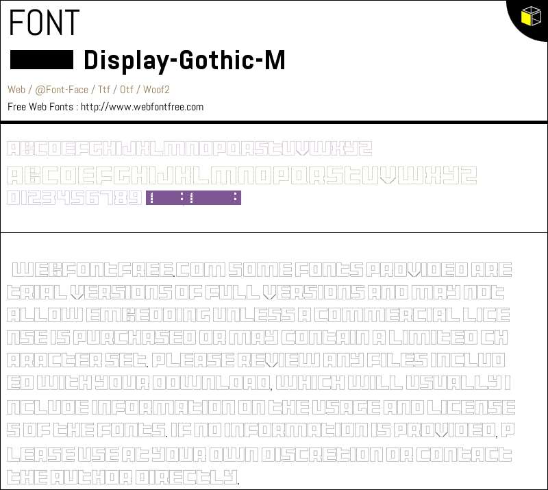 Display Gothic M Regular Fonts Downloads - WebFontFree.Com