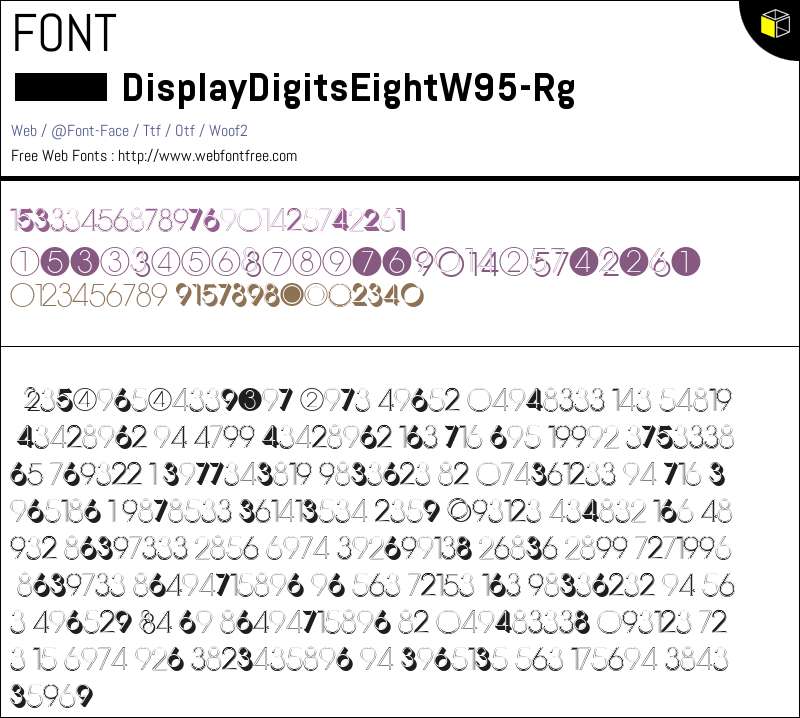 Display Digits Eight W95 Rg Fonts Downloads - WebFontFree.Com