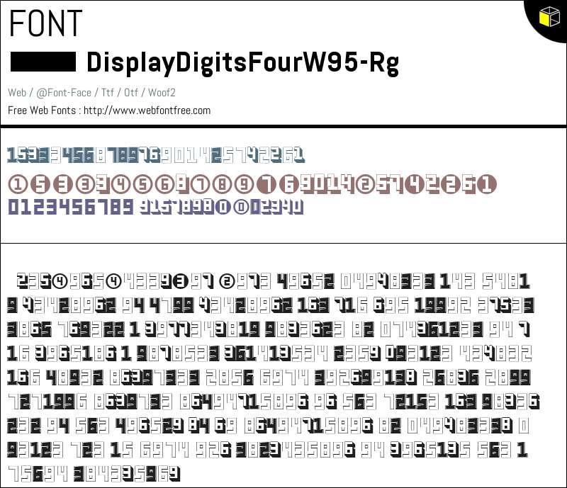 Display Digits Four W95 Regular Fonts Downloads - WebFontFree.Com