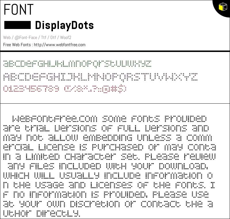 Display Dots Fonts Downloads - WebFontFree.Com