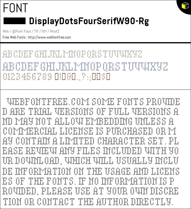 Display Dots Four Serif W90 Rg Fonts Downloads - WebFontFree.Com