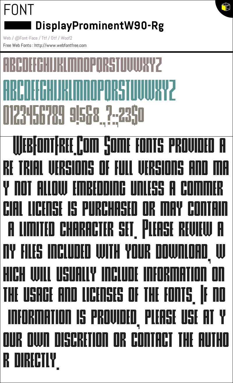 Display Prominent W90 Regular Fonts Downloads - WebFontFree.Com