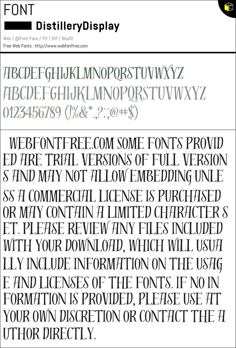 DistilleryDisplay Fonts Downloads - WebFontFree.Com