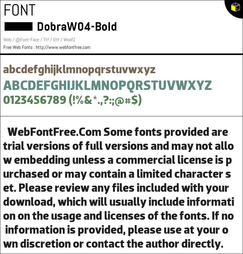 Dobra W04 Bold Fonts Downloads - WebFontFree.Com