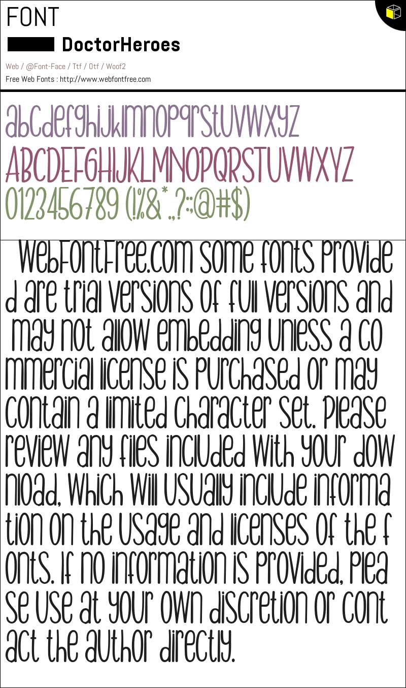 Doctor Heroes Fonts Downloads - WebFontFree.Com