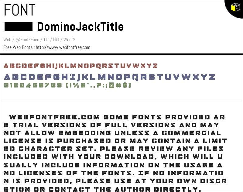 Domino Jack Title Fuentes Descargar - WebFontFree.Com