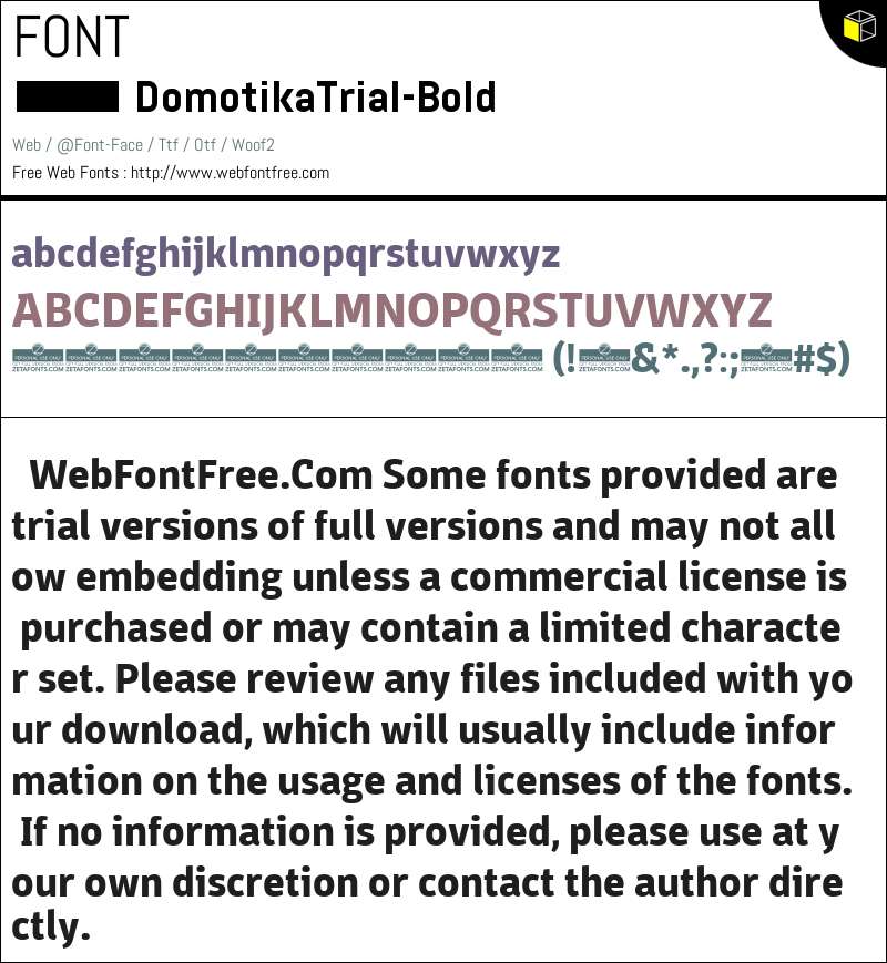 Domotika Trial Bold Fonts Downloads - WebFontFree.Com