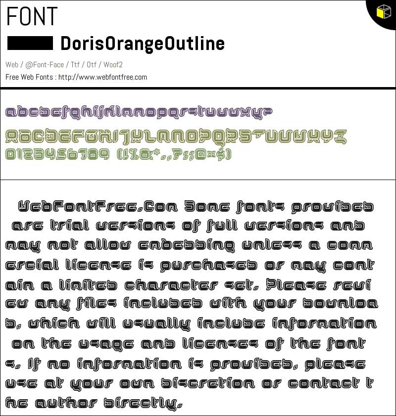 DorisOrangeOutline Fonts Downloads - WebFontFree.Com