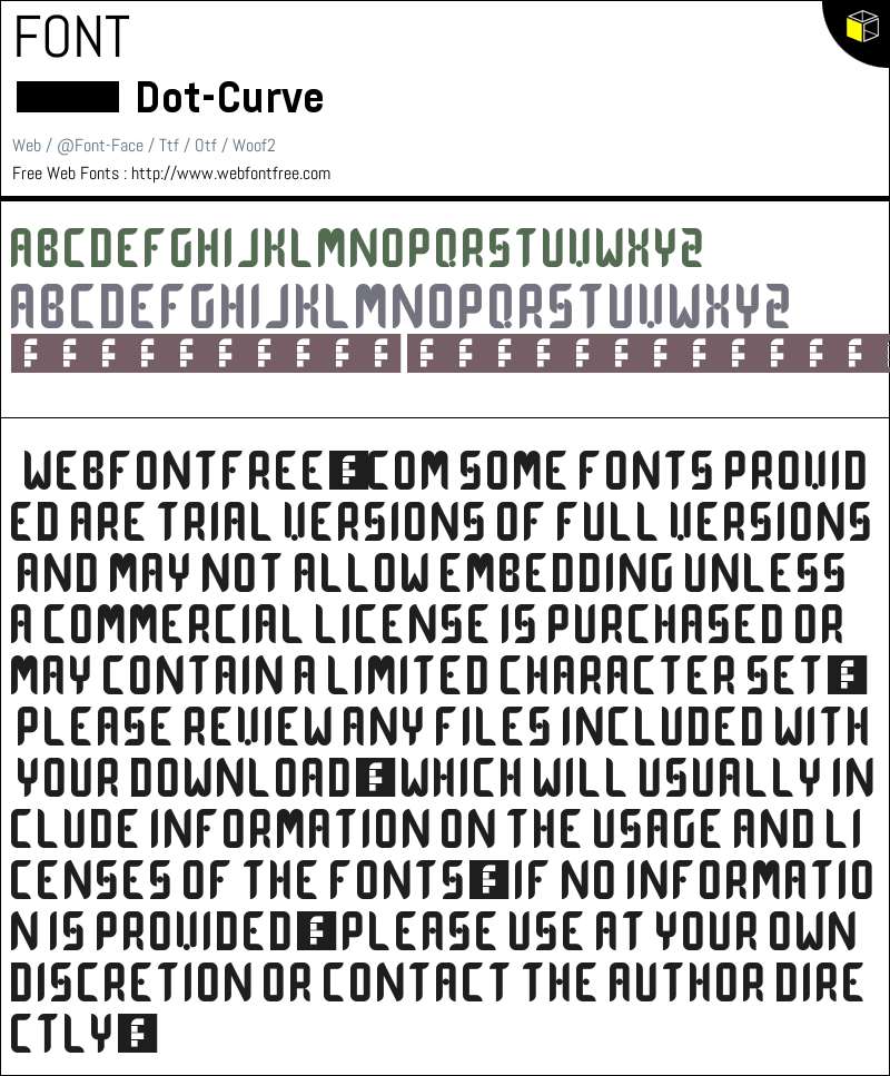 Dot Curve Regular Fonts Downloads - WebFontFree.Com