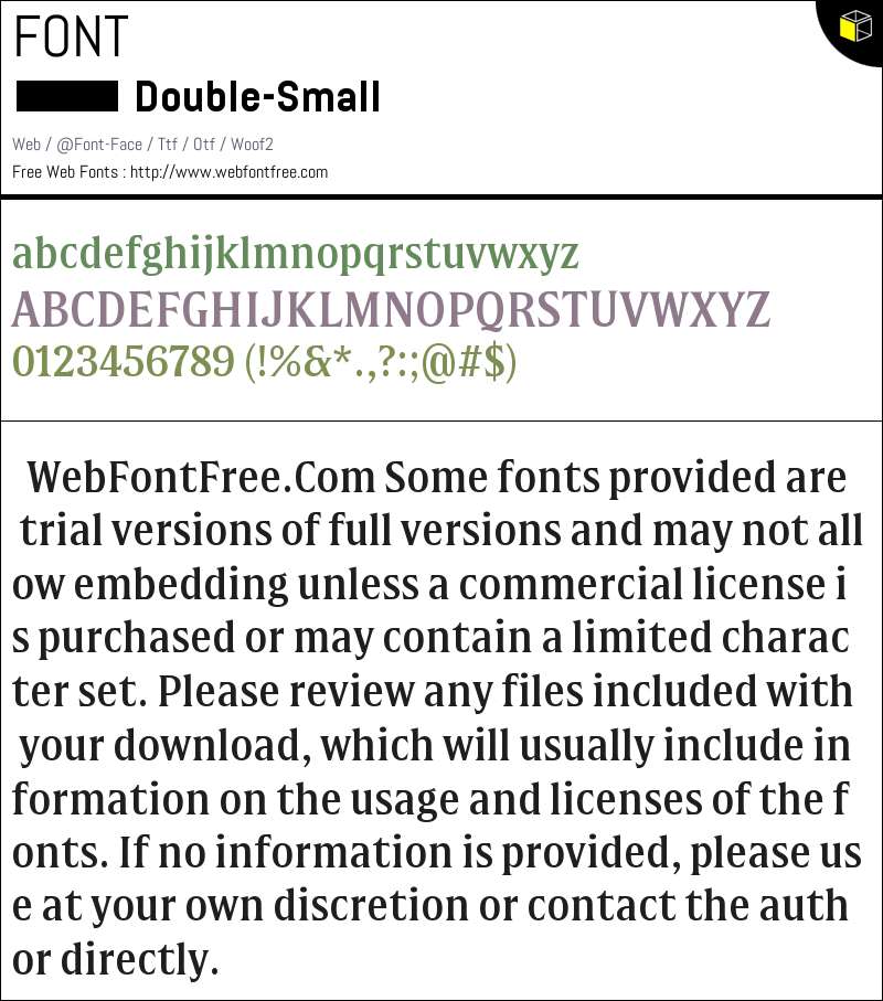 Double Small Fonts Downloads - WebFontFree.Com