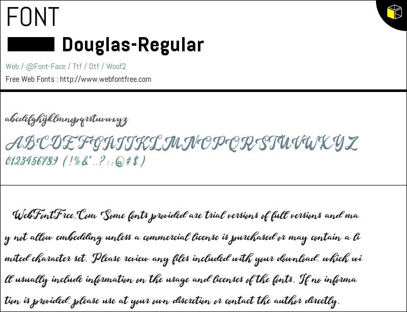 Douglas Regular Fonts Downloads - WebFontFree.Com