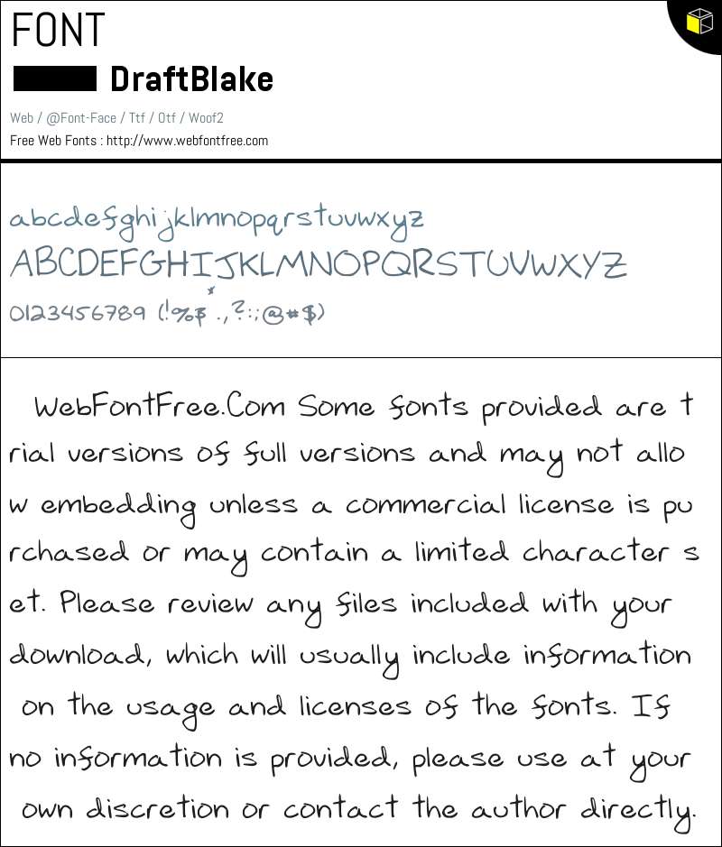 DraftBlake Fonts Downloads - WebFontFree.Com