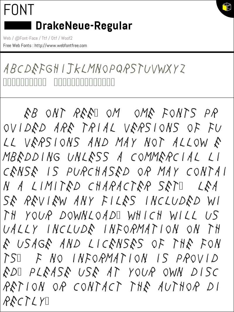 Drake Neue Regular Fonts Downloads - WebFontFree.Com