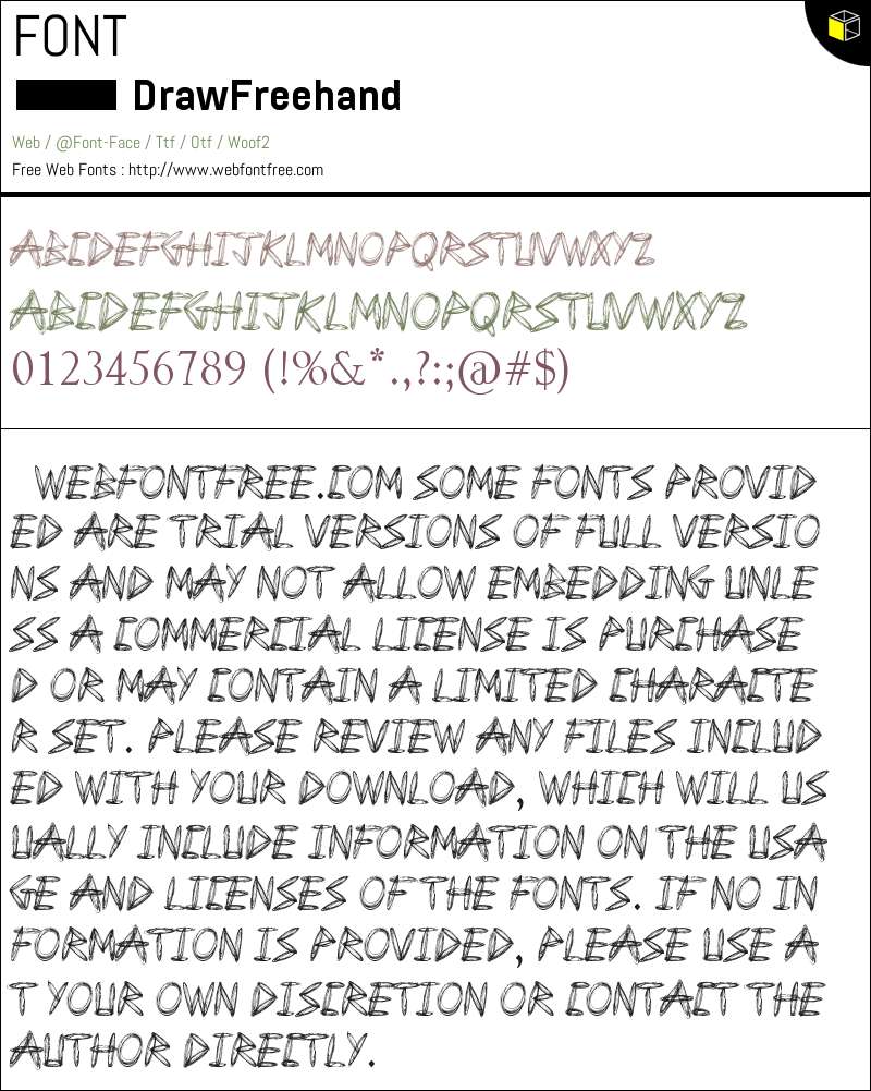Draw Freehand Fonts Downloads - WebFontFree.Com