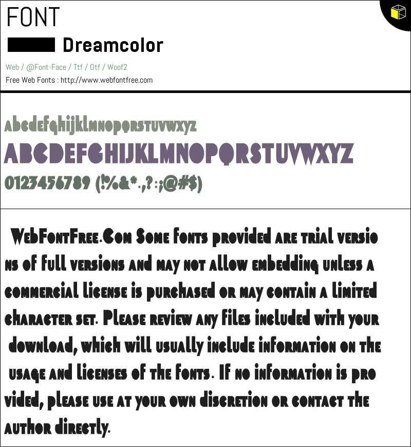 Dreamcolor Fonts Downloads - WebFontFree.Com