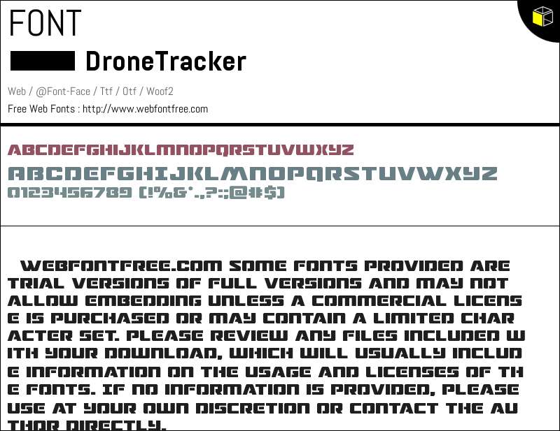 Drone Tracker Fonts Downloads - WebFontFree.Com