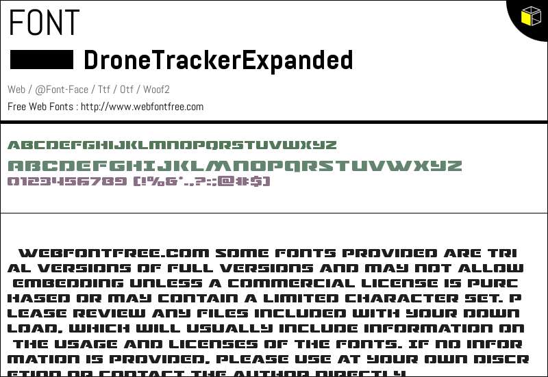 Drone Tracker Expanded Fonts Downloads - WebFontFree.Com