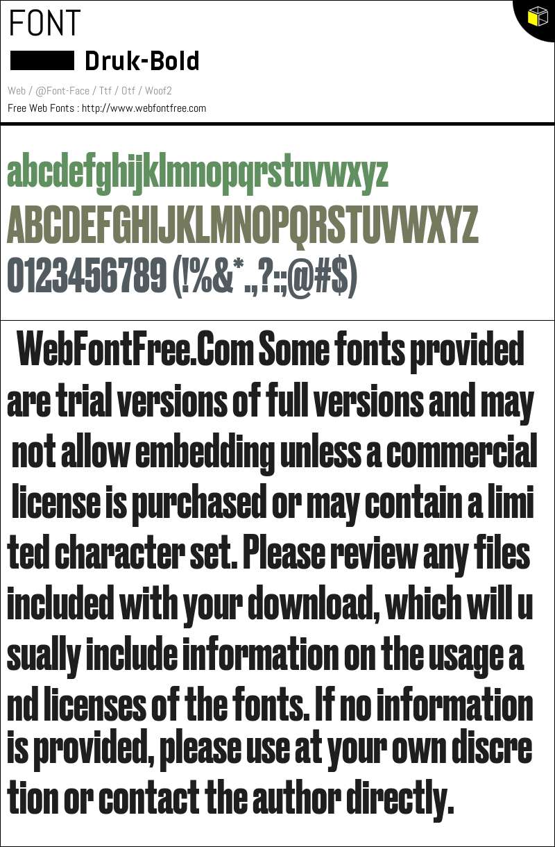 Druk Bold Regular 字体 下载 - WebFontFree.Com