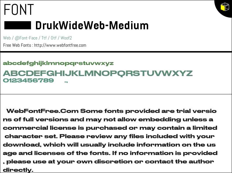 Druk Wide Web Medium Regular 字体 下载 - WebFontFree.Com