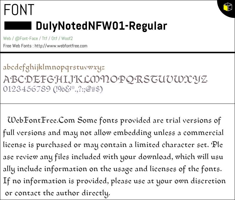 Duly Noted NF W01 Regular Fonts Downloads - WebFontFree.Com