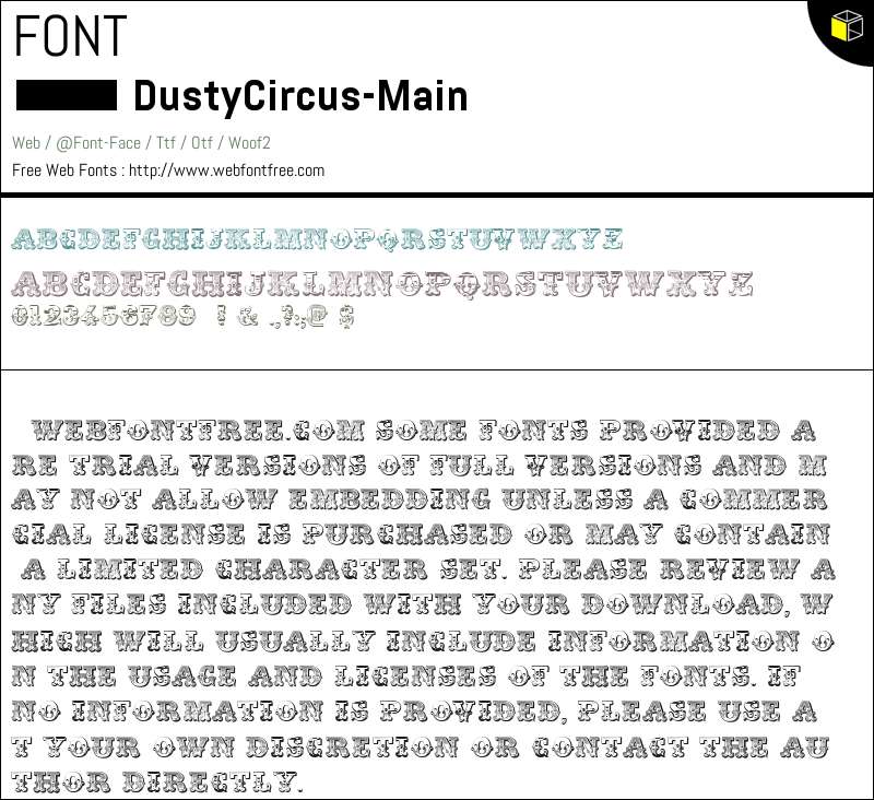 DustyCircus-Main Fonts Downloads - WebFontFree.Com