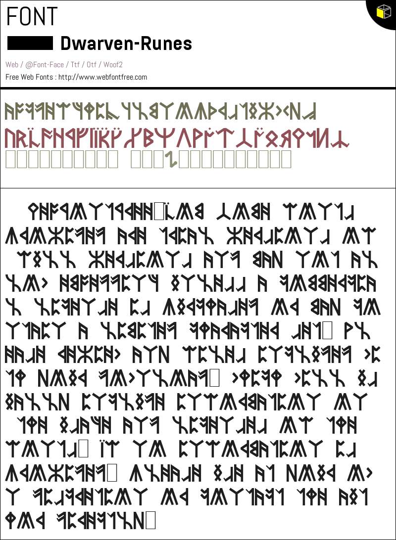 Dwarven Runes Fonts Downloads - WebFontFree.Com