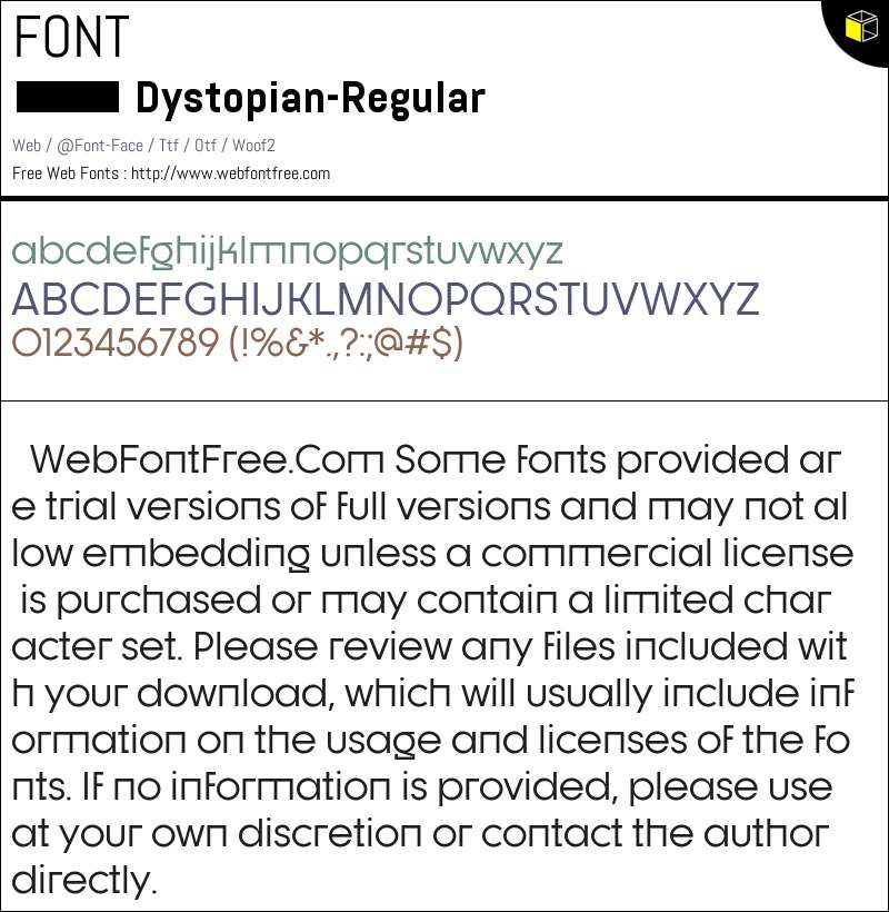 Dystopian Regular Fonts Downloads - WebFontFree.Com