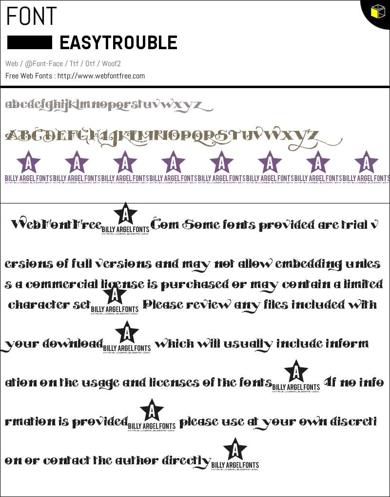 EASY TROUBLE Fonts Downloads - WebFontFree.Com