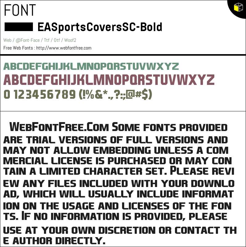 EA Sports Covers SC Bold Fonts Downloads - WebFontFree.Com