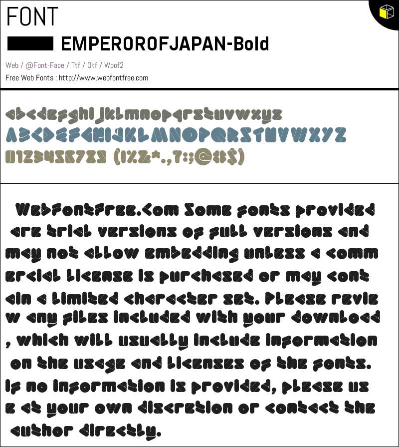 EMPEROROFJAPAN-Bold Fonts Downloads - WebFontFree.Com