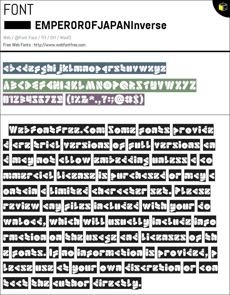 EMPEROROFJAPANInverse Fonts Downloads - WebFontFree.Com