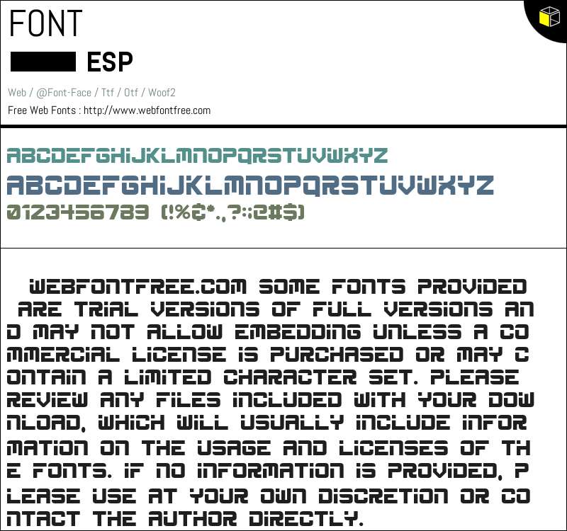 ESP Fonts Downloads - WebFontFree.Com