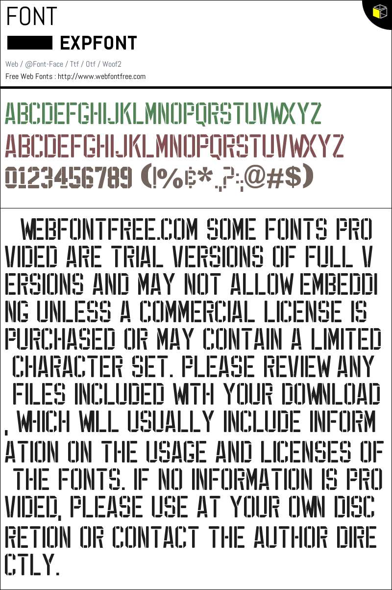 EXP FONT Fonts Downloads - WebFontFree.Com