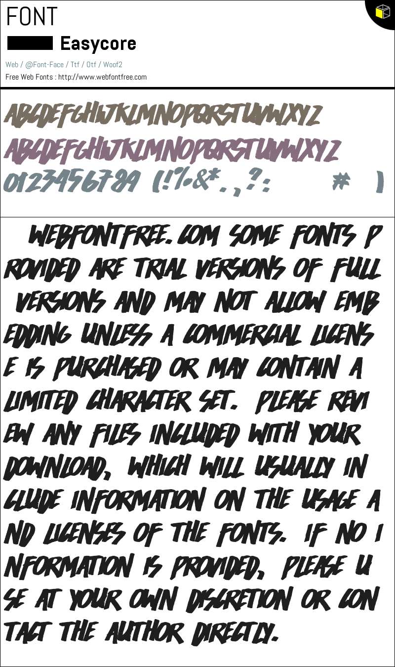 Easycore Fonts Downloads - WebFontFree.Com