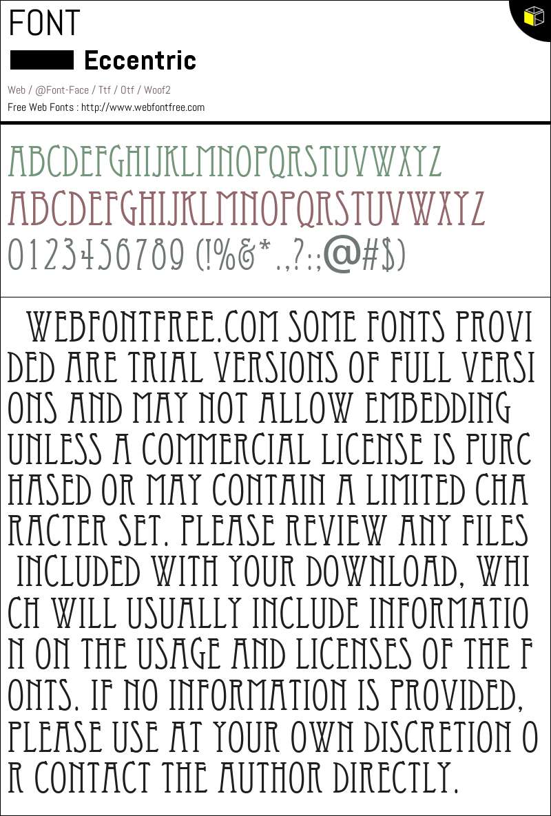 Eccentric Fonts Downloads - WebFontFree.Com