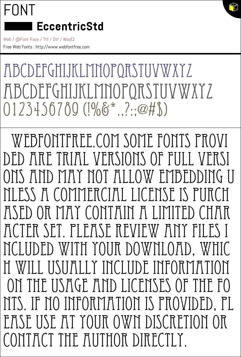 Eccentric Std Fonts Downloads - WebFontFree.Com