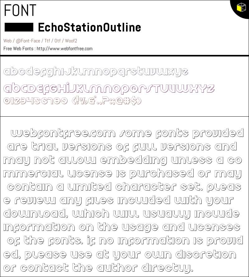 Echo Station Outline Fonts Downloads - WebFontFree.Com
