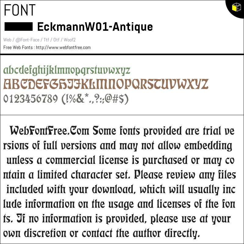 Eckmann W01 Antique Fuentes Descargar - WebFontFree.Com