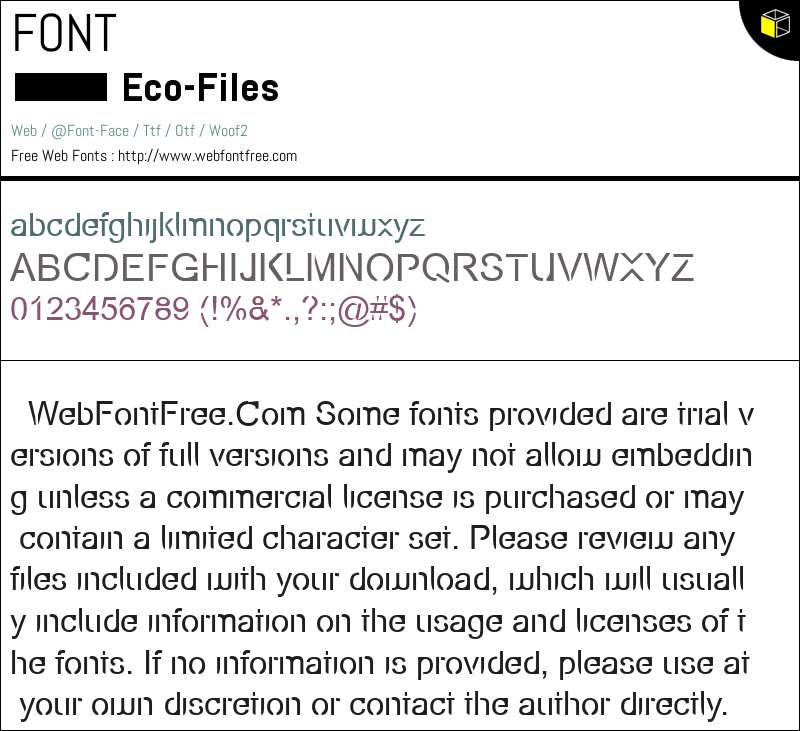 Eco-Files Fonts Downloads - WebFontFree.Com