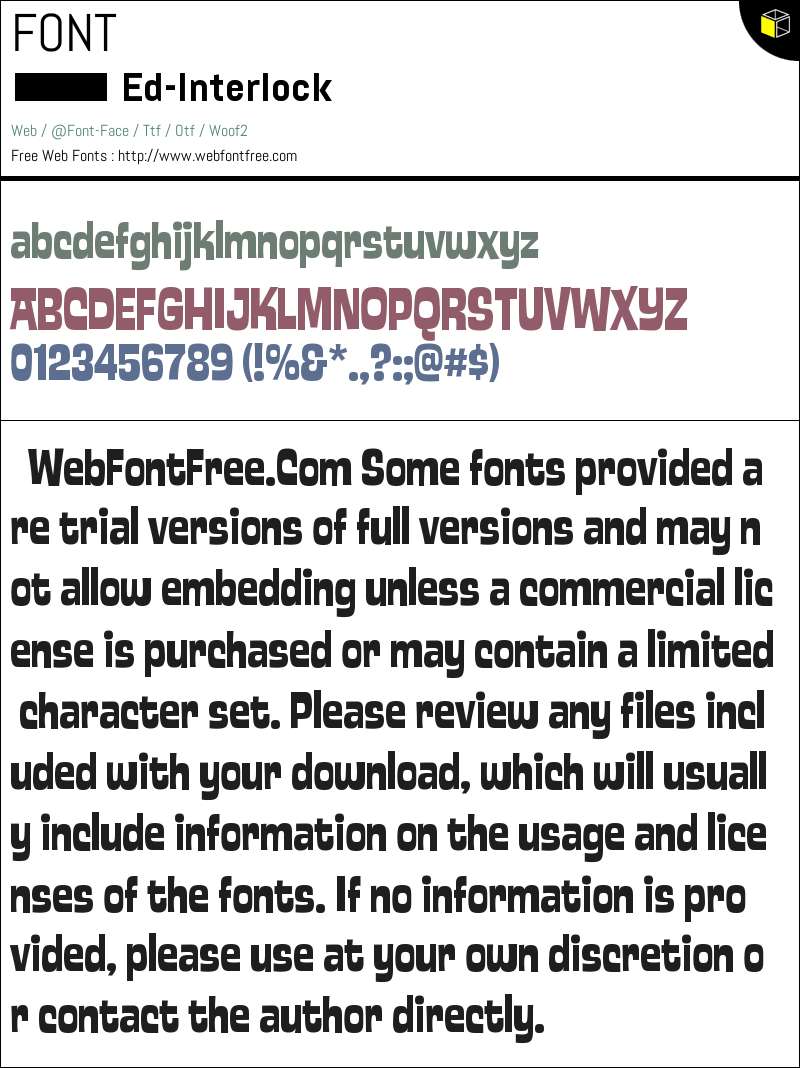 Ed Interlock Fonts Downloads - WebFontFree.Com