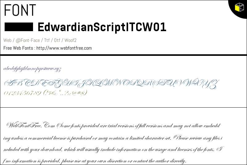 Edwardian Script ITC W01 Fuentes Descargar - WebFontFree.Com