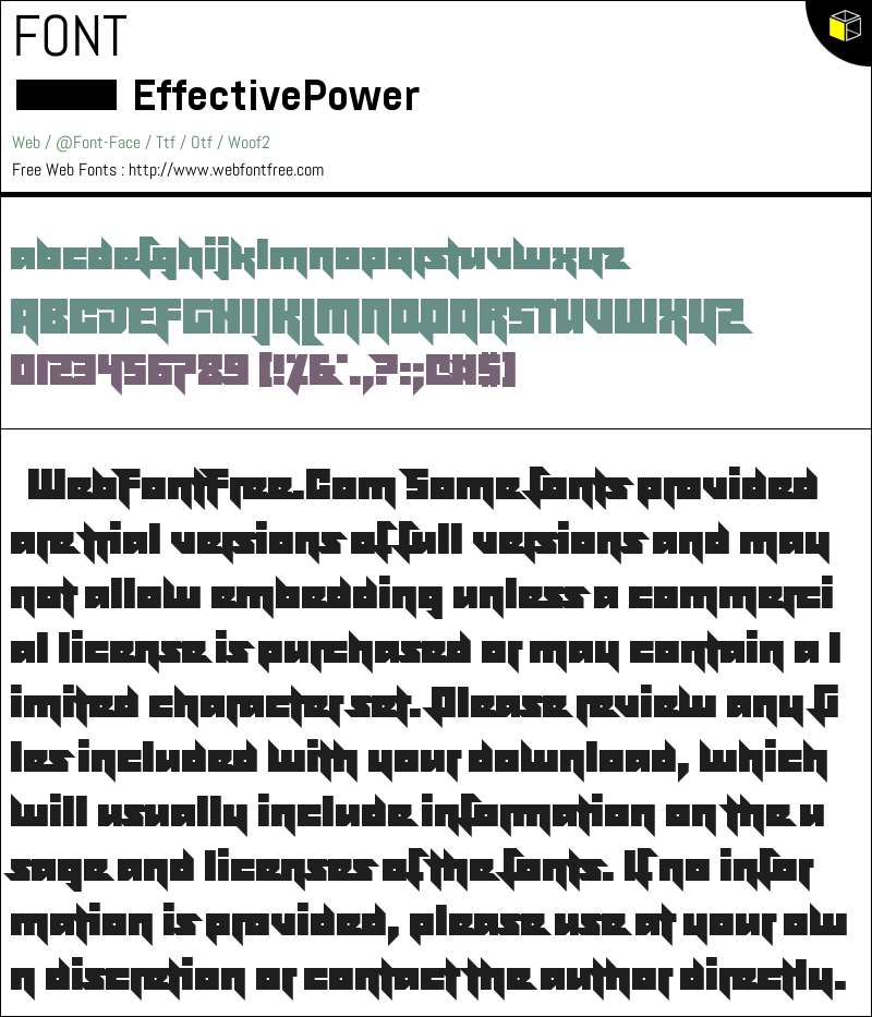 Effective Power Fonts Downloads - WebFontFree.Com